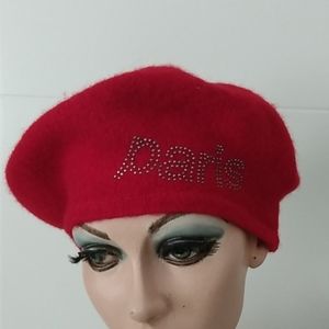 unbranded | Accessories | Red Beret Paris French Embellished Hat | Poshmark